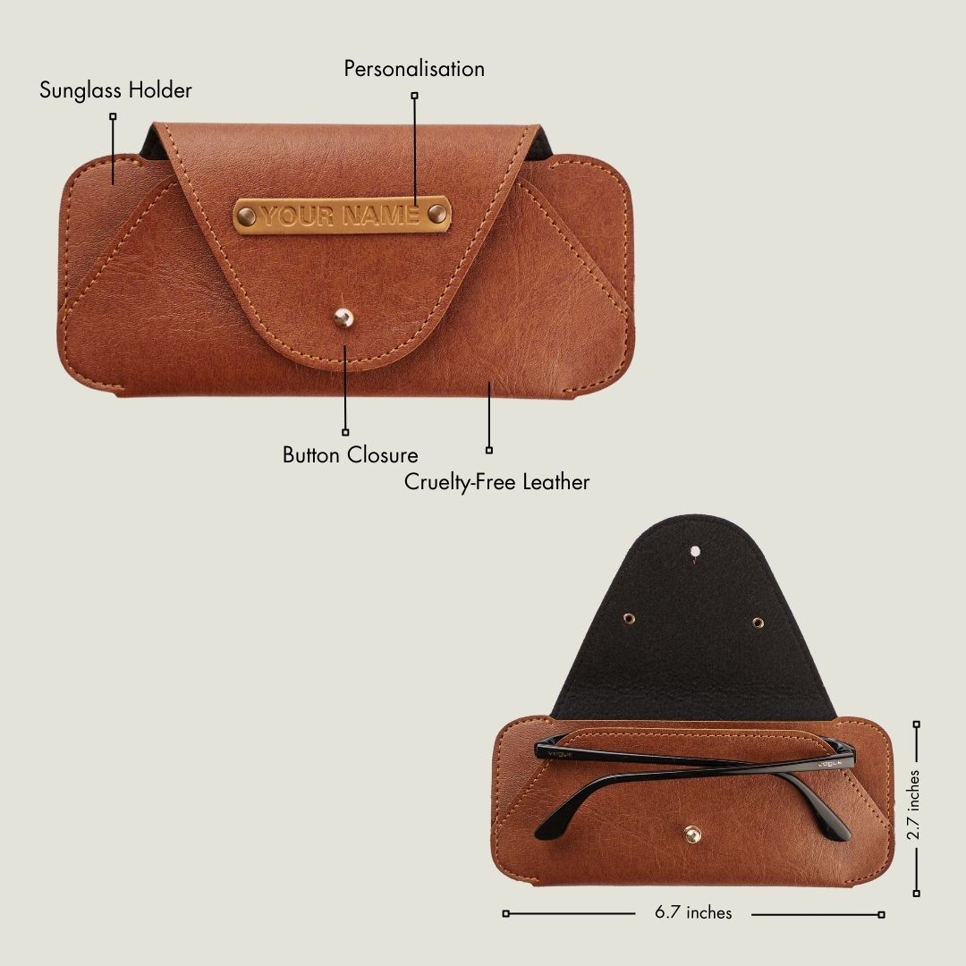 Shop Personalized Sunglass Case Tan Online