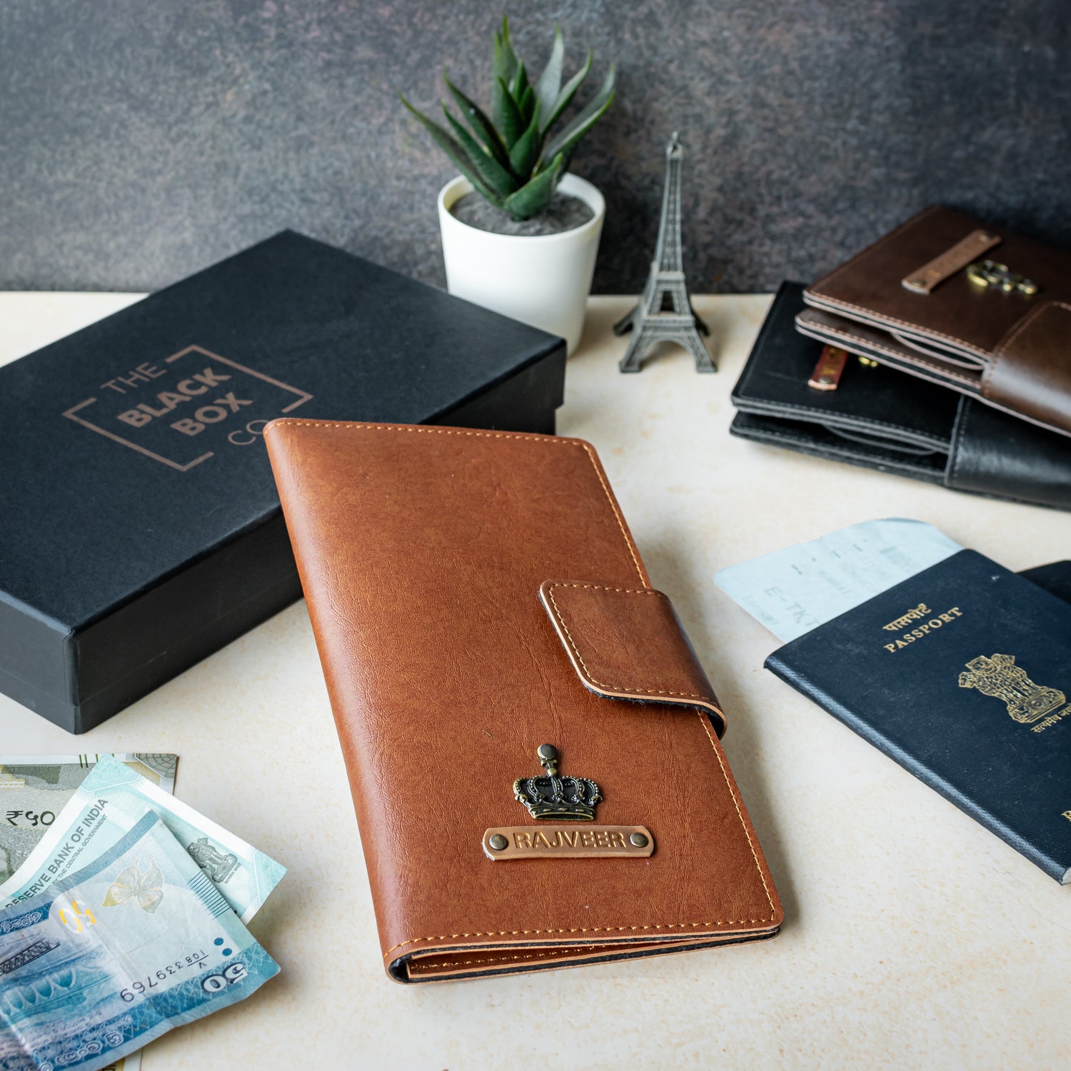 Shop Personalized Travel Wallet Black | Buy at The Black Box Co